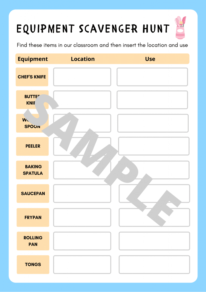 Equipment Scavenger Hunt - Teacher Professional Development