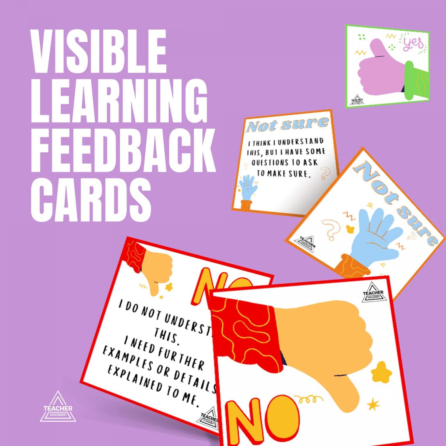 Visible Learning Feedback Cards - Teacher Professional Development